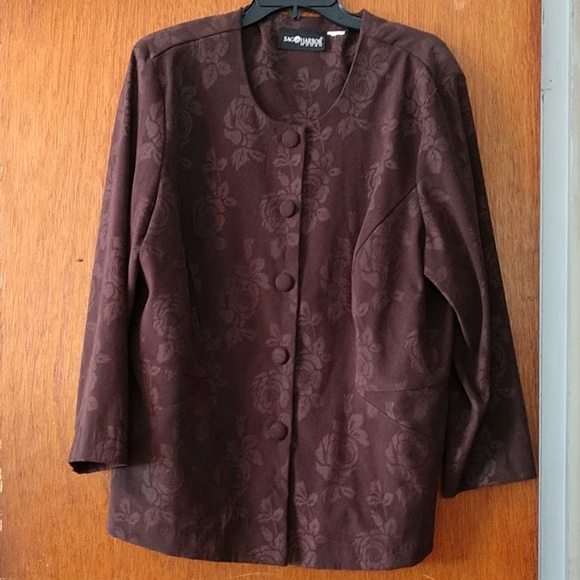 Sag Harbor | Jackets & Coats | Sag Harbor Brown Floral Jacket | Poshmark